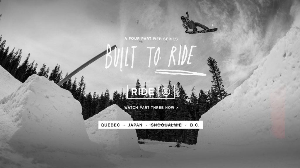 RIDEのwebムービー「Built To Ride」エピソード3[Snoqualmie]が公開 | snomag